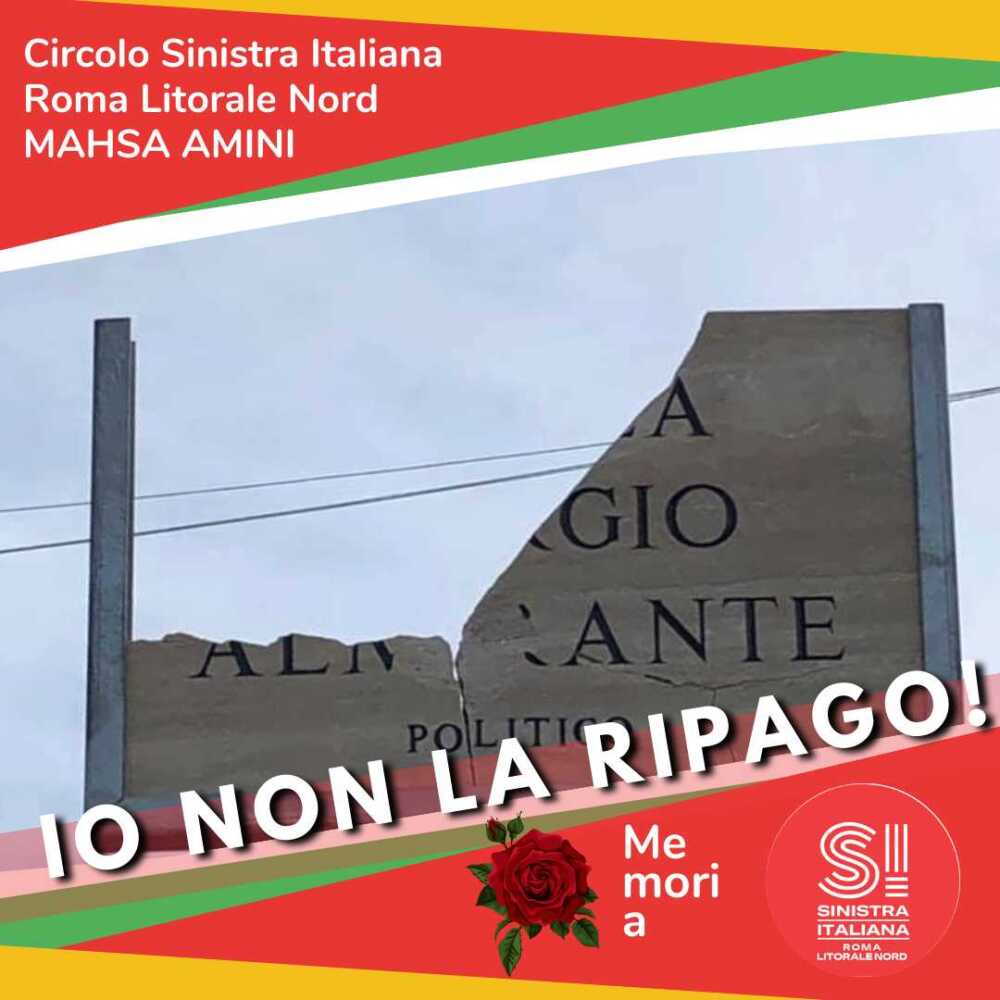 Si Ladispoli sulla targa rotta di piazza Almirante: "Non si ripristini ...