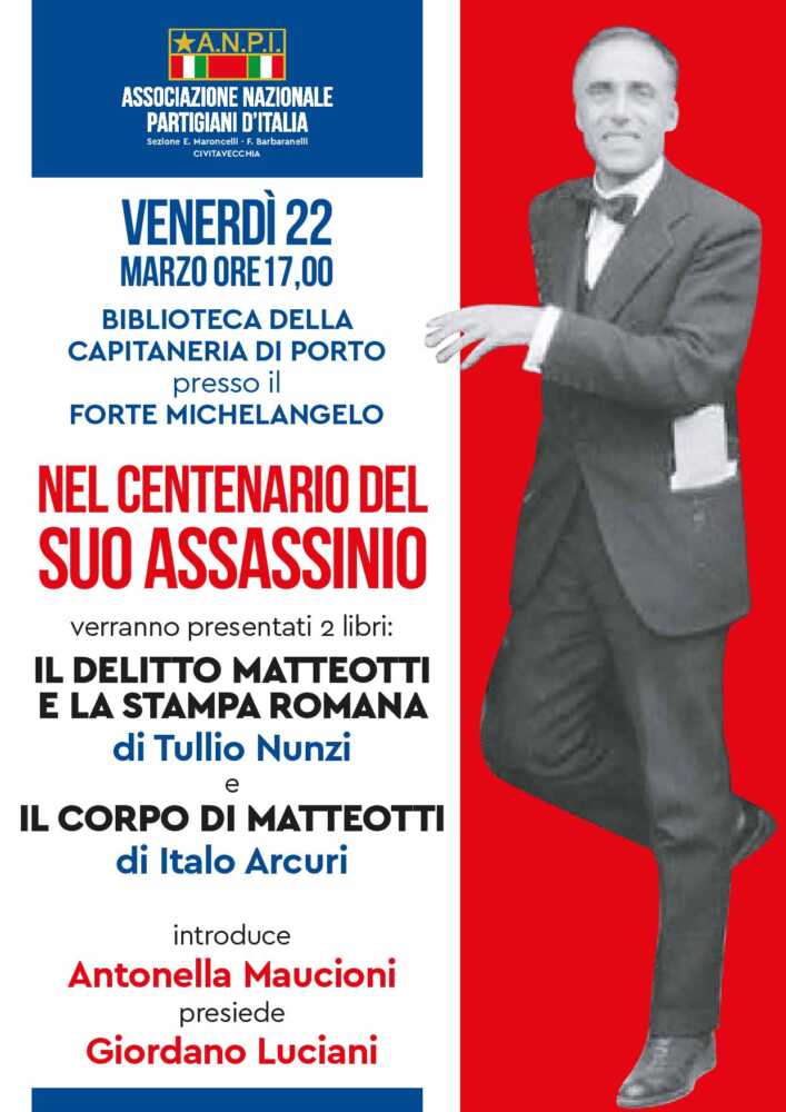 L’Anpi di Civitavecchia ricorda il centenario dell’omicidio di Giacomo ...