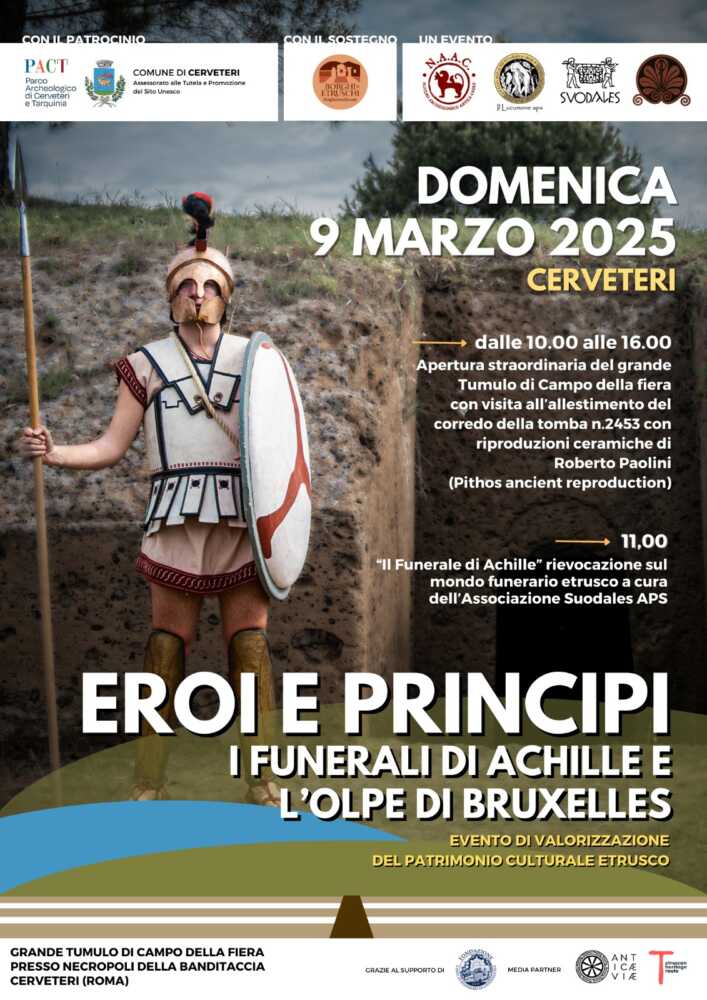 I funerali di Achille “rivivono” alla Necropoli di Cerveteri: un omaggio all’Olpe di Bruxelles ...