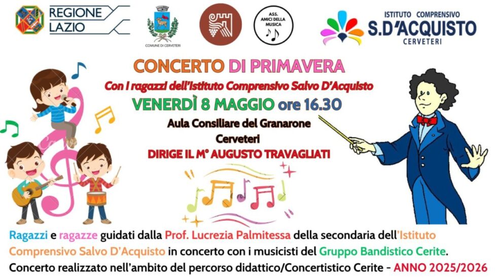 "Concerto di primavera" a Cerveteri: al Granarone i bambini della Salvo ...
