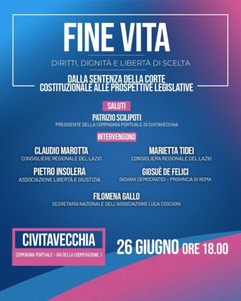 Fine vita, dibattito a Civitavecchia • Terzo Binario News